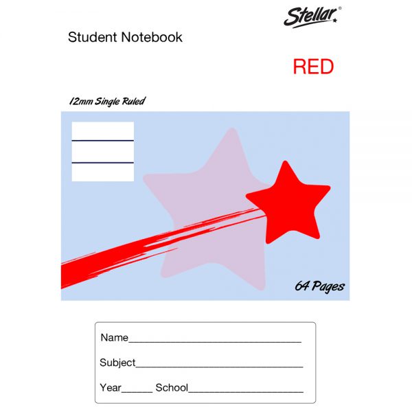 64 Page Portrait 12mm Single Ruled Exercise Book - LJ Harper