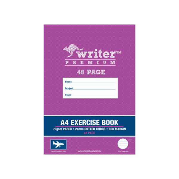 Writer Premium A4 48pg 24mm Dotted Thirds Exercise Book - LJ Harper