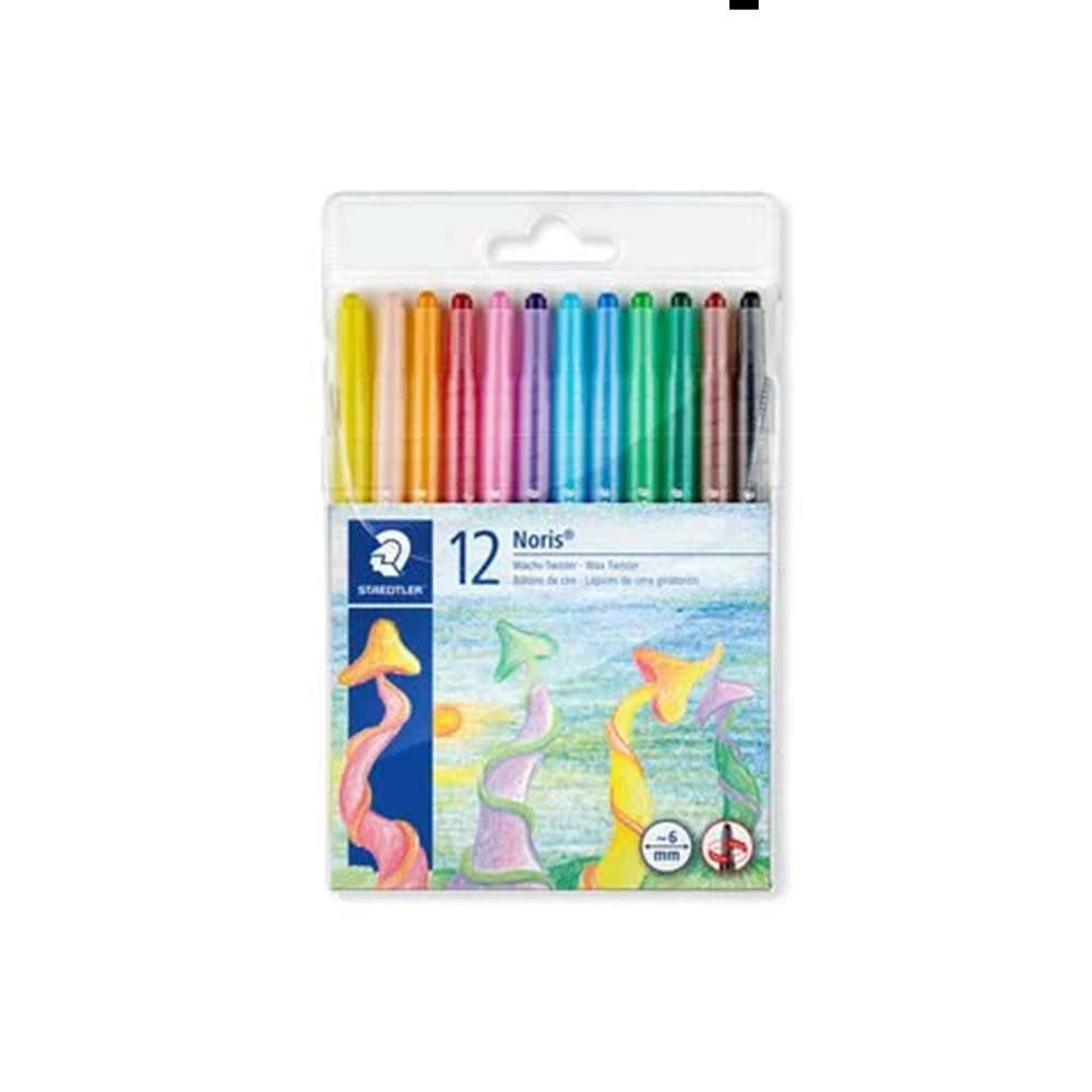 Staedtler Noris Wax Twister Crayons - 12 assorted colours - LJ Harper